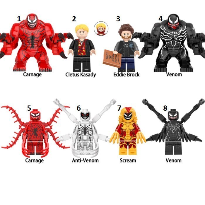 Jual Marvel Spiderman Anti Venom Carnage Riot Scream Eddie Minifigure ...