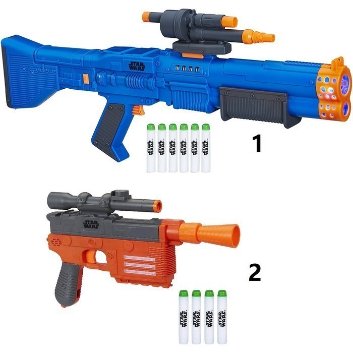 Jual Star Wars NERF Han Solo Chewbacca Gun Blaster Light Sound Hasbro ...