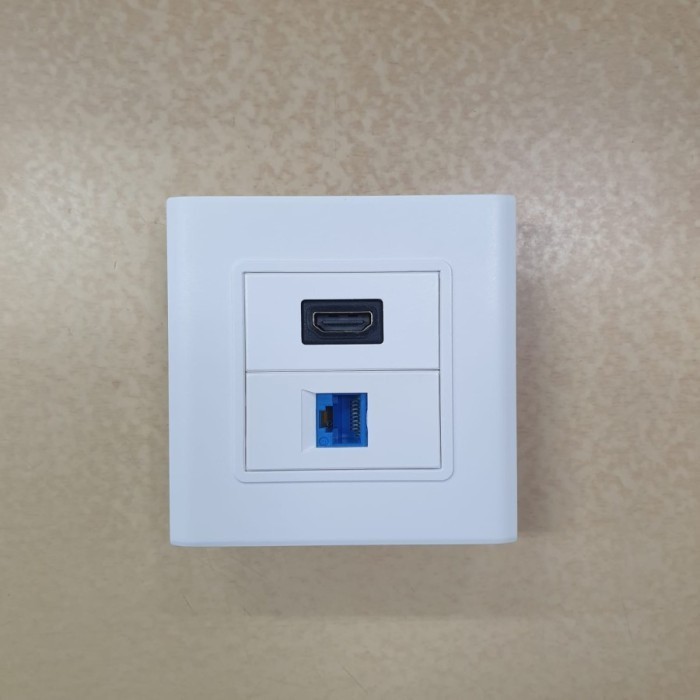 Jual Wall Face Plate Socket Rj45 Cat6/5E + Hdmi / Face Plate Lan Hdmi ...