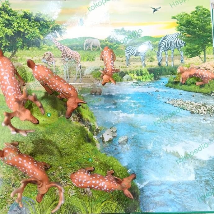 Jual MAINAN ANAK ANIMAL KINGDOM RUSA BUAYA GAJAH BADAK ZEBRA COLLECTION ...