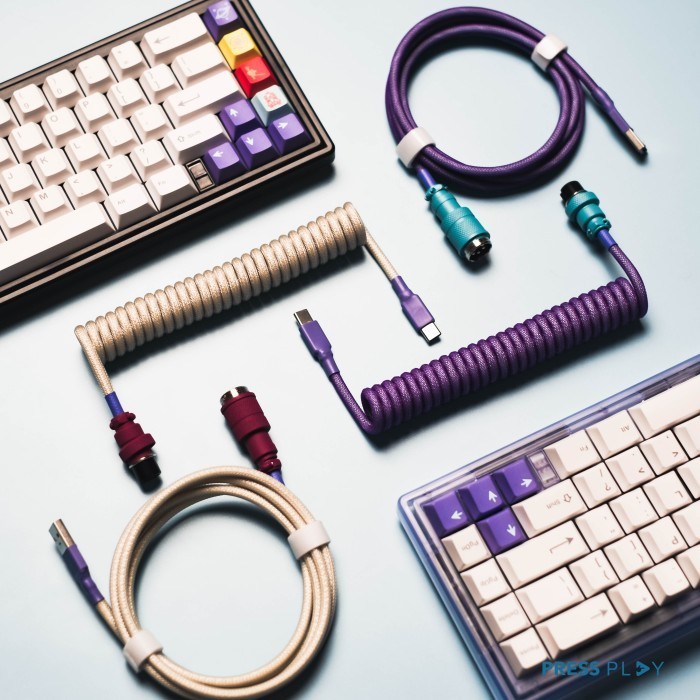 Jual Type C Coiled Cable Mechanical Keyboard Aviator By Press Play ...