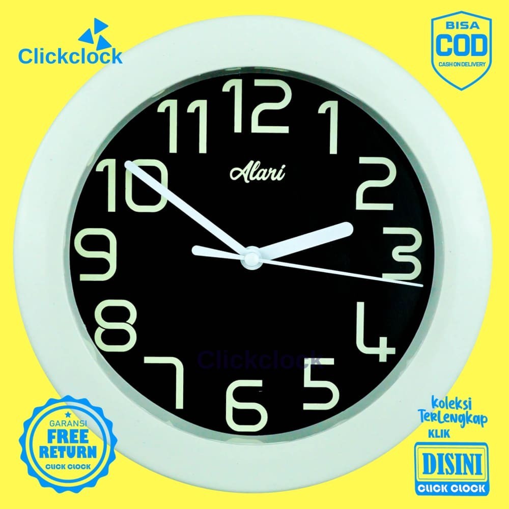 Jual Jam Dinding Quartz Minimalis Hitam AL1168-805 Besar Dekorasi ...