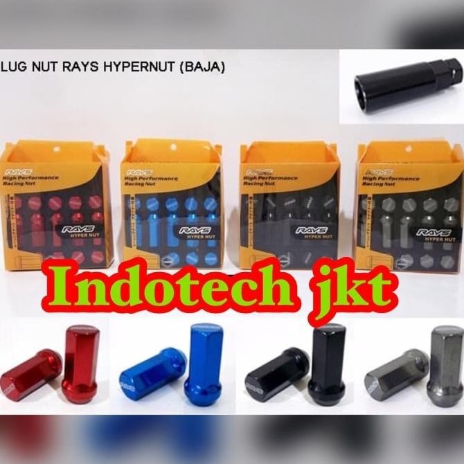 Jual Baut Racing Rays Hyper Nut Panjang Besi Baja Original Jacks Auto ...