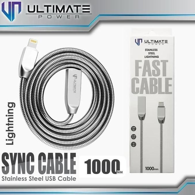 Jual Kabel Data Lightning Ultimate Power Stainless Steel 1000mm 2.4A ...