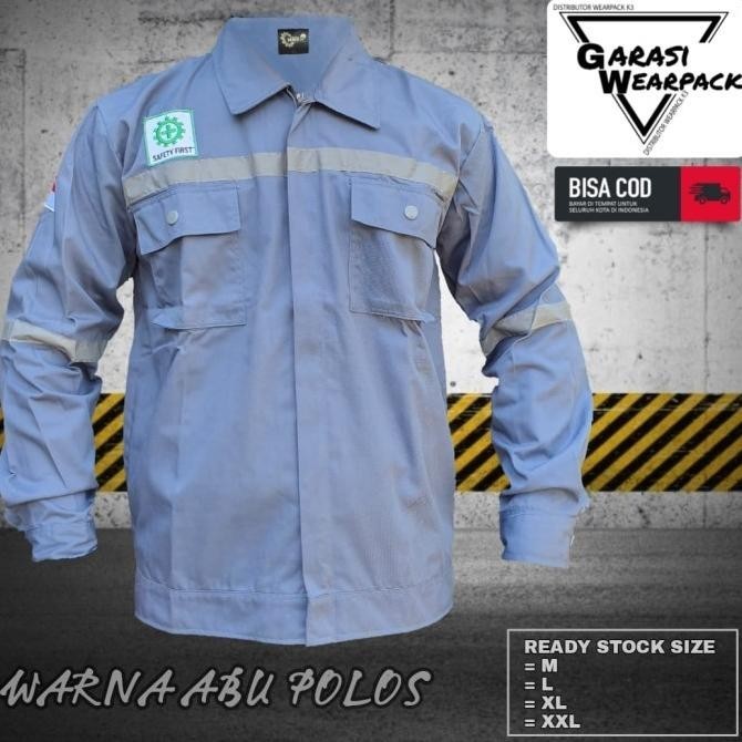 Jual baju wearpack kerja/ lengan panjang/ APD K3 Safety/ Coklat susu ...