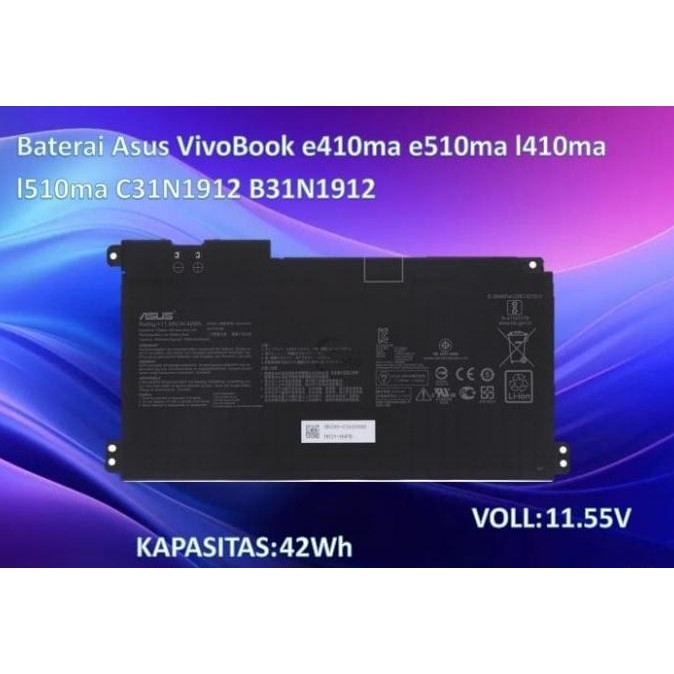 Jual Baterai Asus VivoBook e410ma e510ma l410ma l510ma C31N1912 B31N1912 | Shopee Indonesia