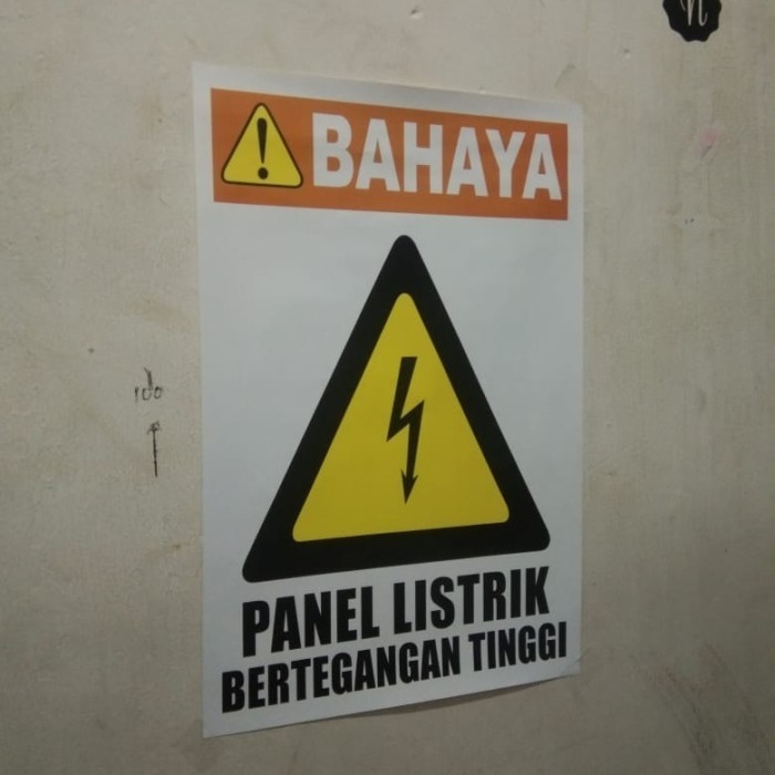 Jual Grosir Stiker Sign Bahaya Panel Listrik Tegangan Tinggi. Rambu K3 ...