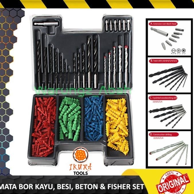 Jual MATA BOR BETON BESI KAYU SET LENGKAP FISHER FICHER RUMAH SEKRUP BAUT | Shopee Indonesia