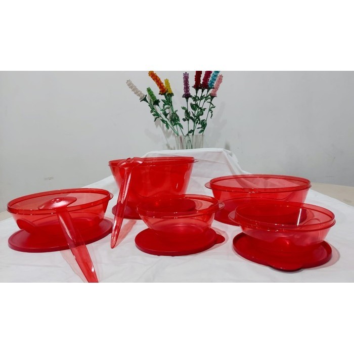 Jual 3S BOWL SET TUPPERWARE (Merah) | Shopee Indonesia