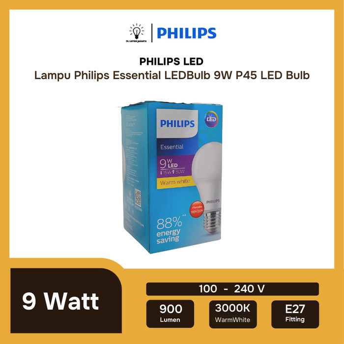 Jual Lampu Philips Essential LEDBulb 9W E27 3000K 230V A60 (Kuning) | Shopee Indonesia