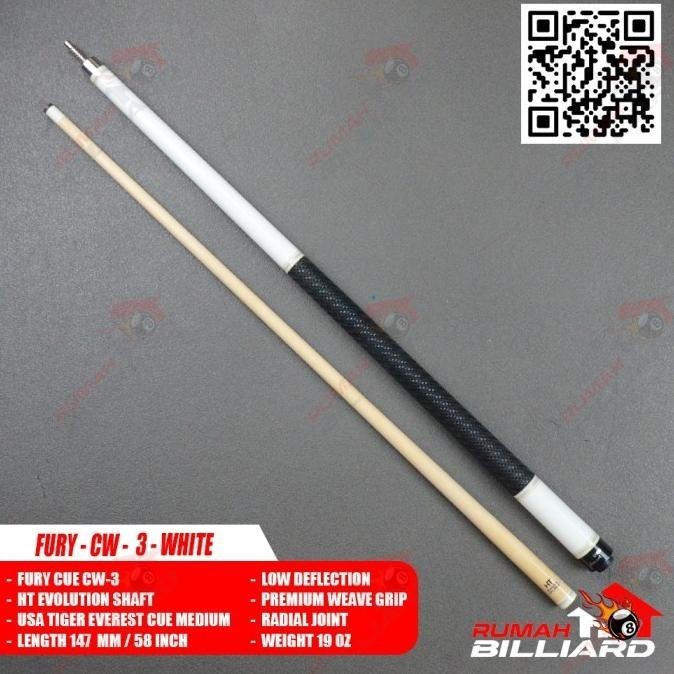 Jual STICK BILLIARD - BILLIARD CUE - FURY CW-3 - WHITE - HT LOW ...