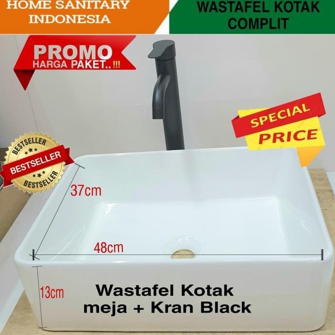 Jual WASTAFEL Set K58 Wastafel Kotak Meja Komplit Kran Bambu Tinggi CV ...