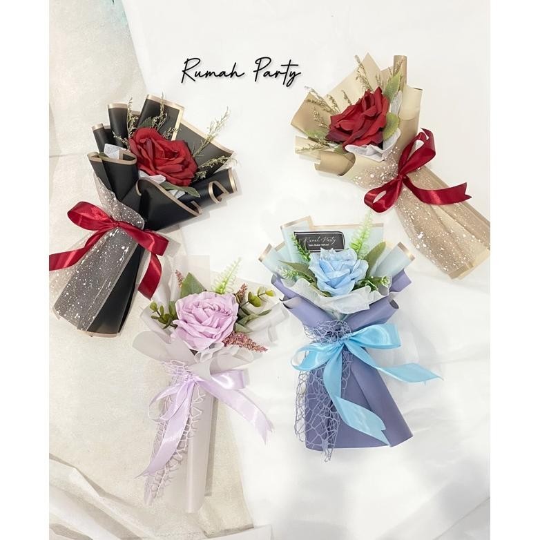 Jual Buket Bunga Satu Tangkai / Buket Hari Guru / Single Rose | Shopee ...