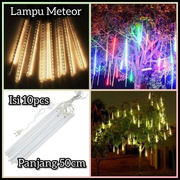 Jual LAMPU METEOR LED ISI 10PCS BINTANG JATUH RAIN SNOW TAMAN HIAS ...