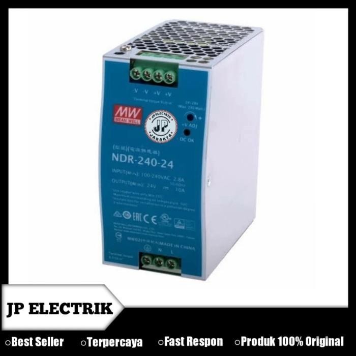 Jual POWER SUPPLY SWITCHING MEANWELL NDR-240-24 INPUT 220V OUTPUT 24VDC 10A | Shopee Indonesia