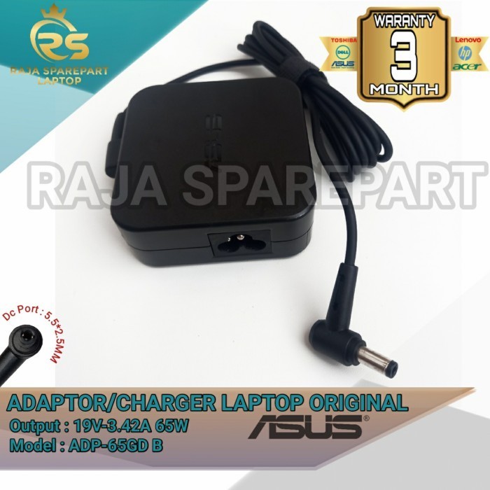 Jual Adaptor Charger Laptop Original Asus A46C 19V 3.42A Adp-65Gd B 5.5X2.5 | Shopee Indonesia