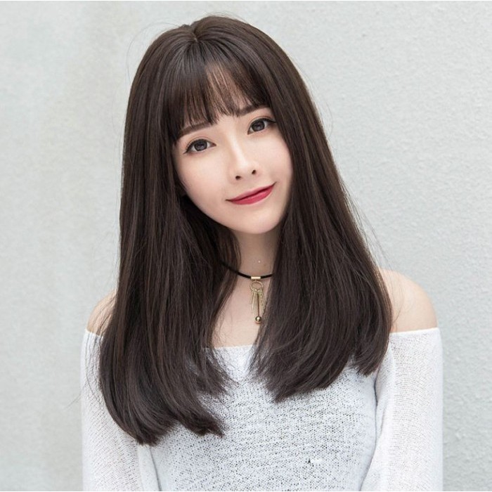 Jual Wig Rambut Wanita Sintesis Panjang Lurus Cantik Natural Hair ...