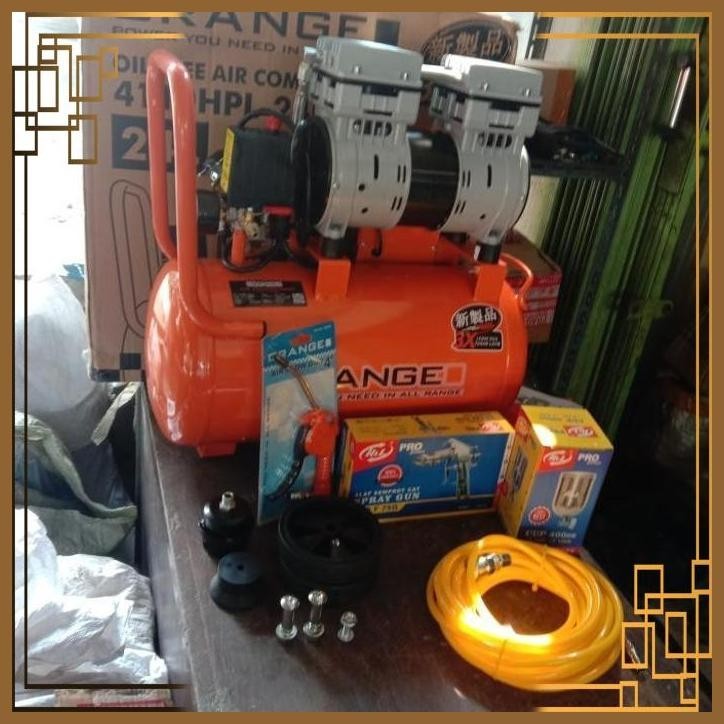 Jual [STT] PAKET HEMAT NGE CAT KOMPRESOR ANGIN OILLESS ORANGE 1HP 24 ...