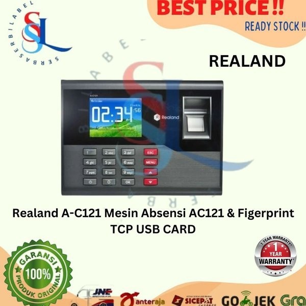 Jual Realand A-C121 Mesin Absensi Ac121 & Figerprint Tcp Usb Card ...