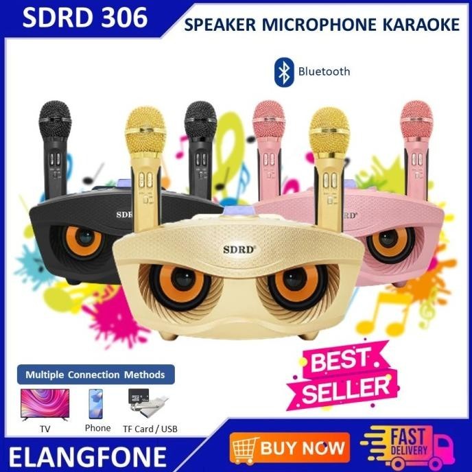 Jual SDRD SD 306 MIC KARAOKE WIRELESS SPEAKER BLUETOOTH PORTABLE DUA MIC | Shopee Indonesia