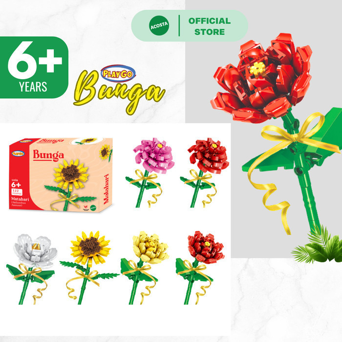 Jual PLAYGO BUNGA - MAINAN BALOK SUSUN LEGO FLOWERS | Shopee Indonesia