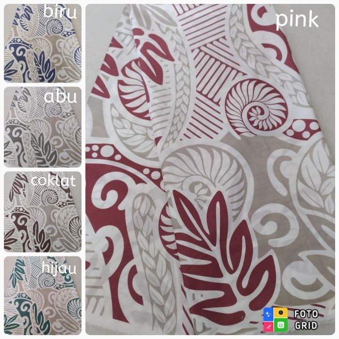 Jual Kain Batik Tr Daun Keong ( Pink Biru Abu Coklat Hijau ) | Shopee ...