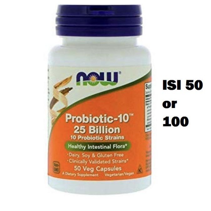 Jual Now Foods Probiotic-10 25 Billion 50 veg capsules probiotics ...