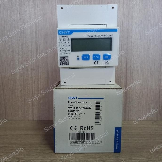 Jual Tersedia Kwh Meter 3 Phase Digital Chint Dtsu66 Three Phase Din Rail 3P4W 400V | Shopee ...
