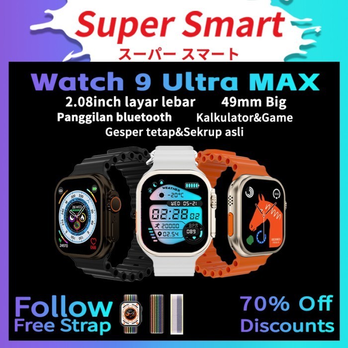 Jual SUPER SMART WATCH 9 ULTRA MAX ANDROID & IOS,NFC,LAYAR IPS ...