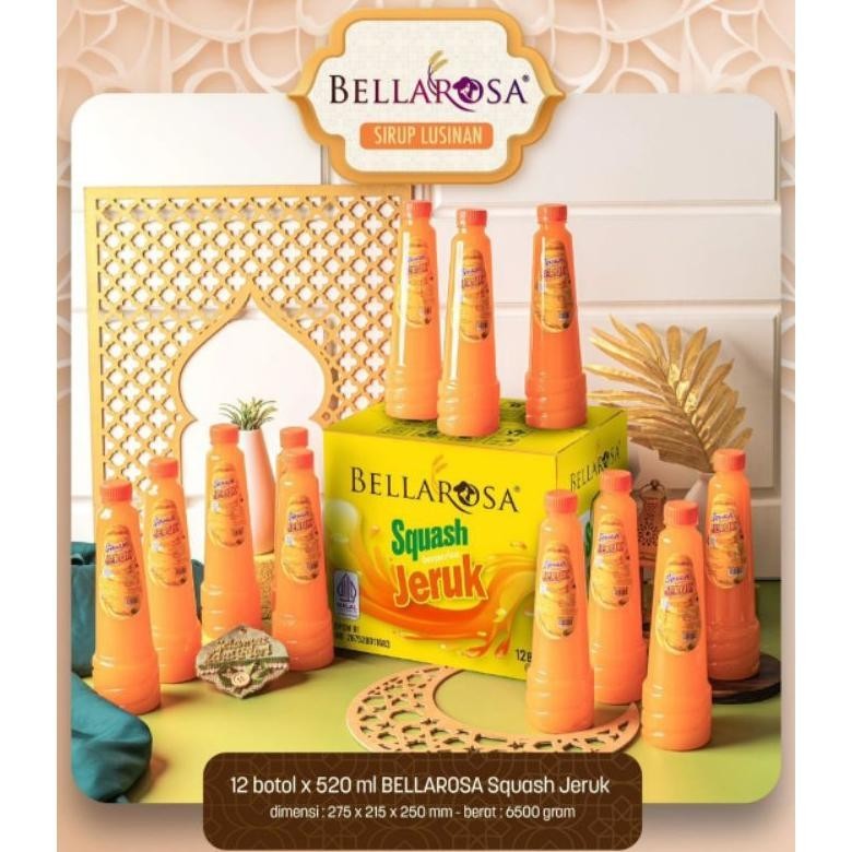 Jual COD Paket Sirup BellaRosa Squash Jeruk 12 Botol x 520 ml | Hampers ...