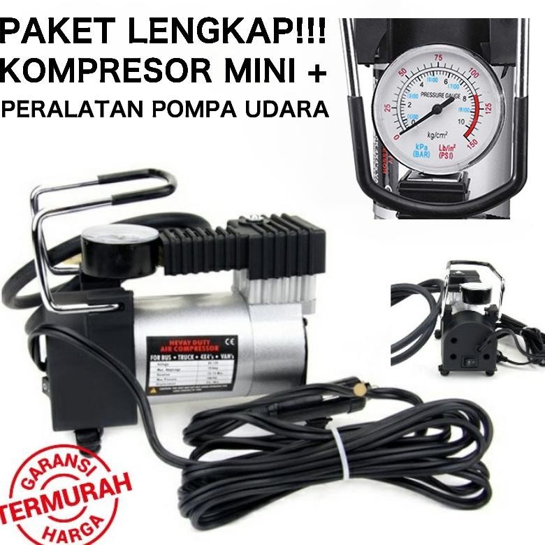 Jual He13 Paket Compressor Mini Listrik Portable Pompa Angin Ban Motor ...