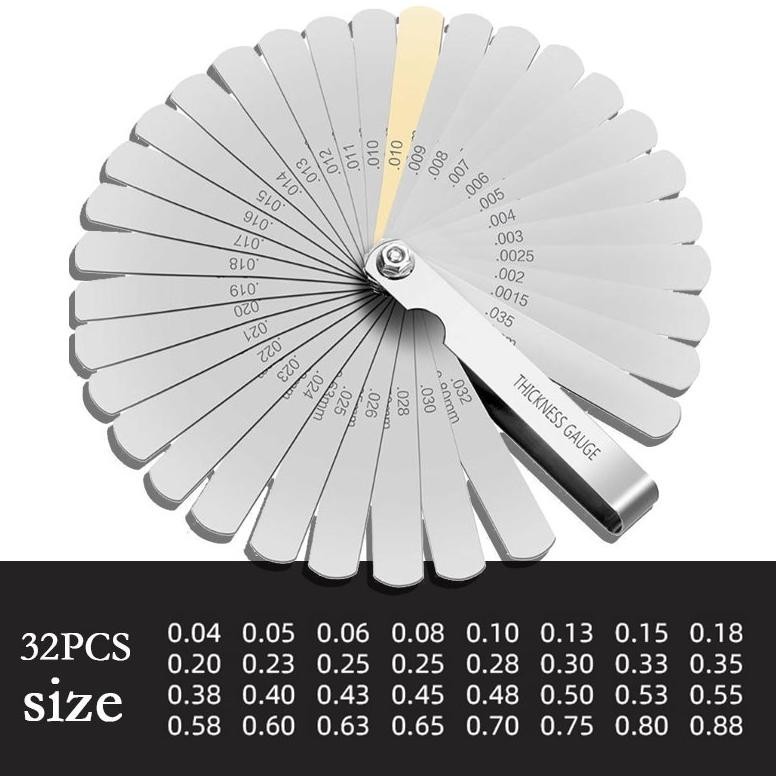 Jual h-4 32 Blades Combination Feeler Gauge Metric Imperial Gapped Filler Measure/Alat Ukur ...