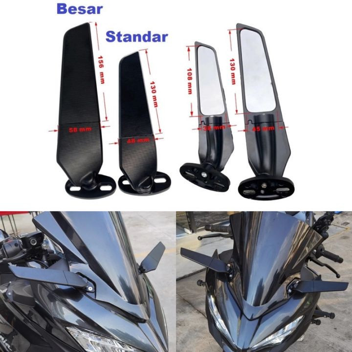 Jual Spion Winglet Rear Mirror Universal Motor Ninja CBR GSX R15 R25 ...