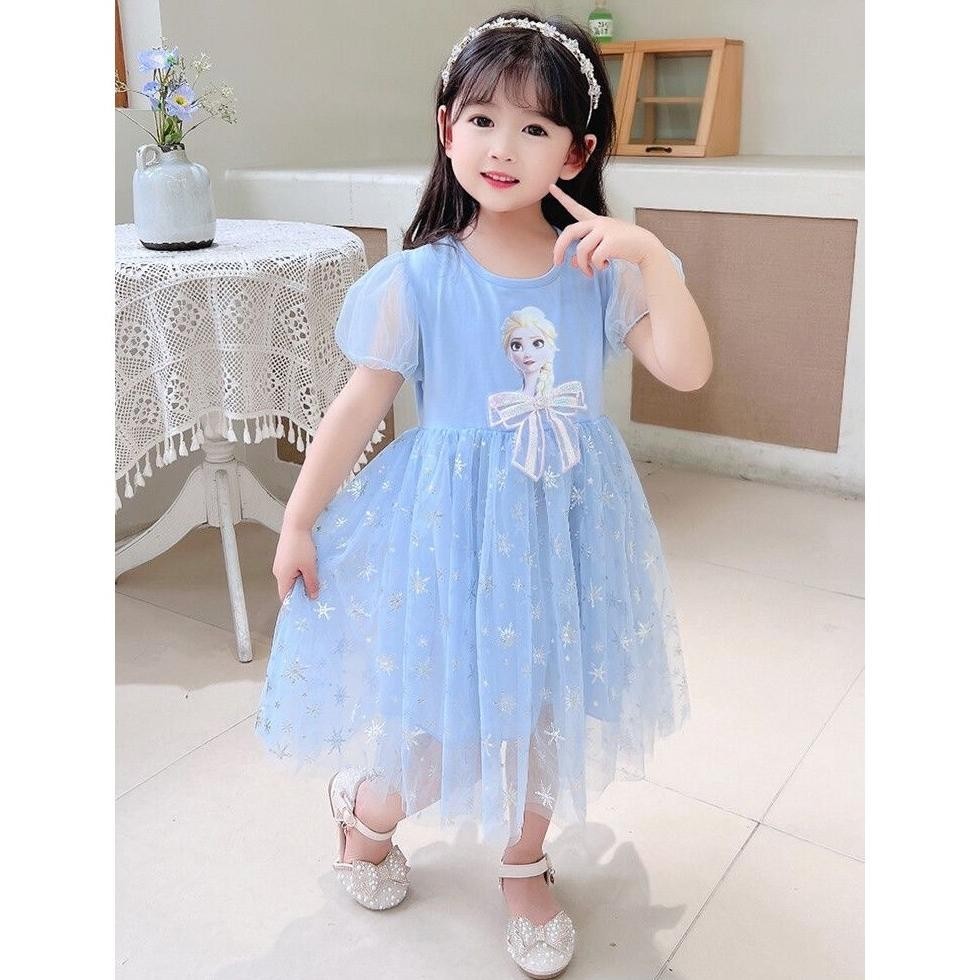 Jual [Princess Kesli] 1-9 Tahun Dress Frozen Pita Anak Perempuan Katun ...