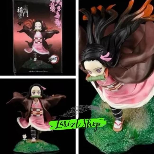 Jual Statue Kimetsu No Yaiba Demon Slayer Iblis Chibi Nezuko Run Figure ...