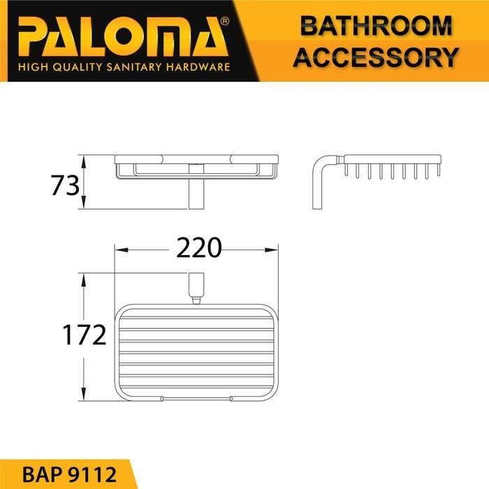 Jual PALOMA BAP 9112 Rak Tempat Sabun Batang Holder Dinding Kamar Mandi ...