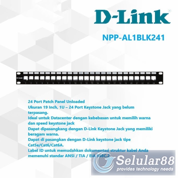 Jual D-Link NPP-AL1BLK241 24Port Unloaded Blank Patch Panel 24 Port 19inch | Shopee Indonesia