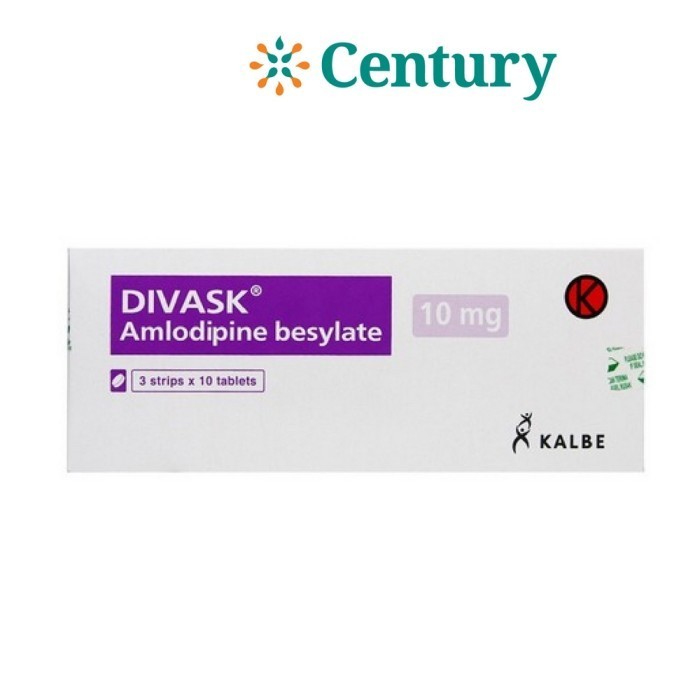 Jual DIVASK 10MG 1 STRIP 10 TABLET / AMLODIPINE 10 MG / HIPERTENSI ...