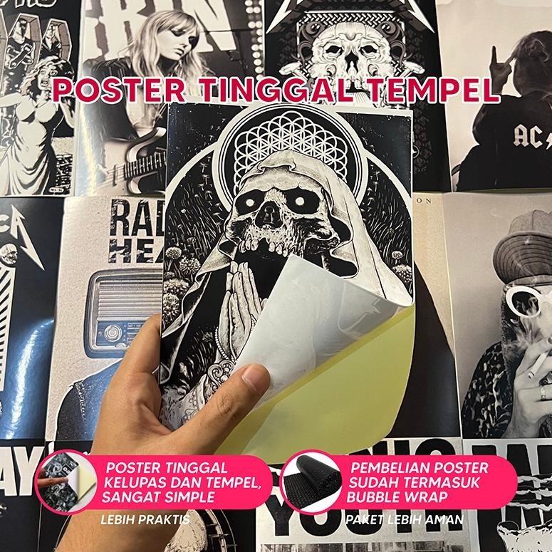 Jual Poster Dinding Tinggal Pasang Band Bw Isi 24 | Poster Dinding ...