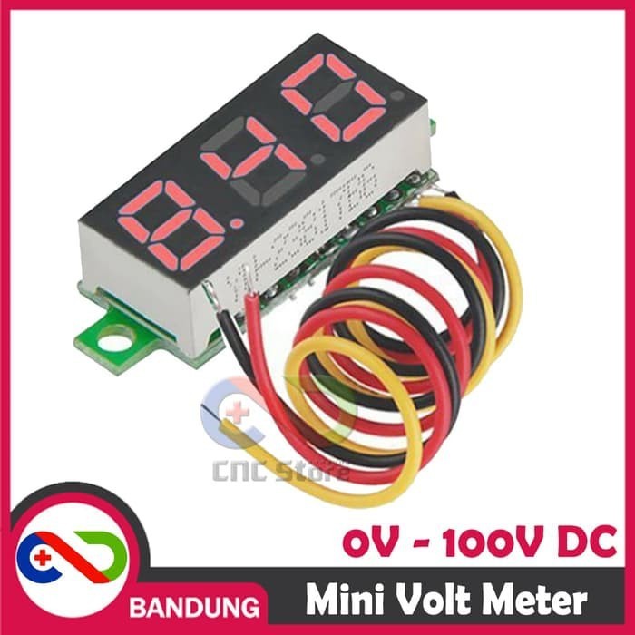 Jual MINI VOLTMETER VOLT PANEL METER 0-100V DC 3 WIRE 0.28" RED MERAH | Shopee Indonesia