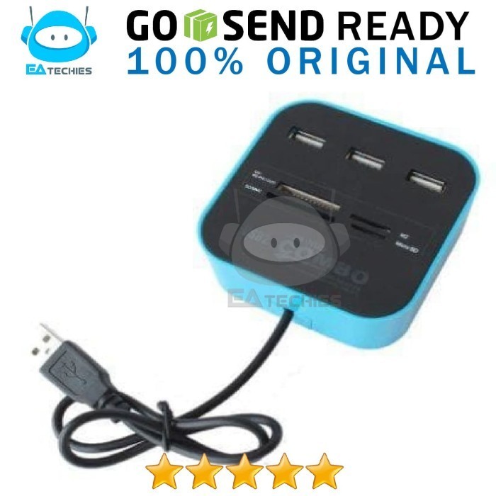 Jual Usb Hub 3 Port Dan Card Reader 4 Slot Combo / Usb Hub + Card ...
