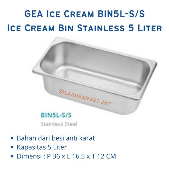 Jual [Bayar Di Tempat] Gea Ice Cream Bin5L-S/S / Ice Cream Bin ...