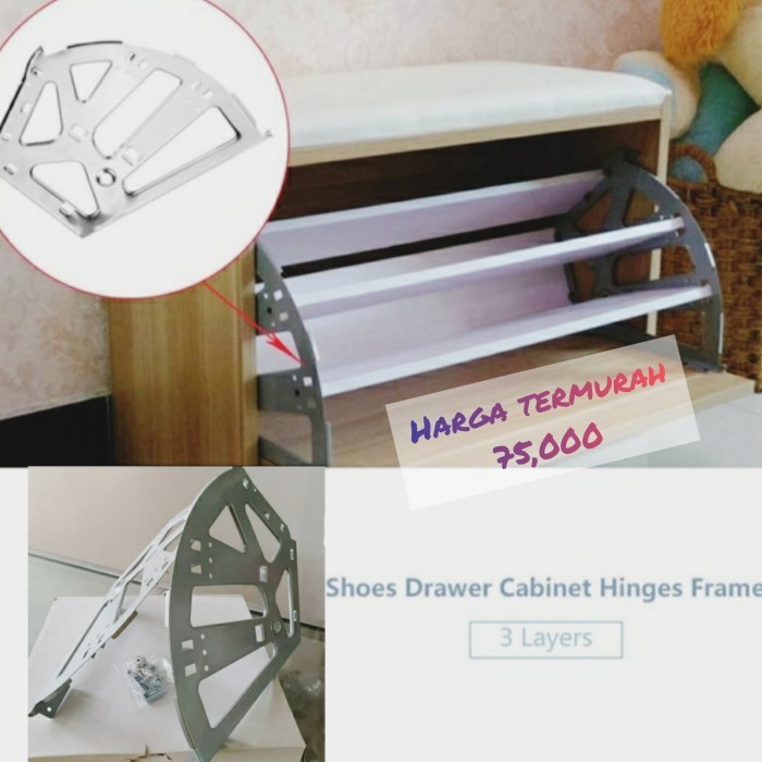 Jual Rak Sepatu 3 Susun Bahan Besi ( Engsel | Shopee Indonesia