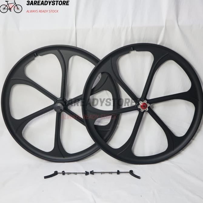 Jual Wheelset / Velg Racing Sepeda Alloy 26" Inch Full Black Colour ...