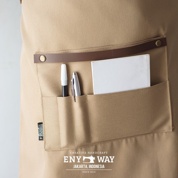 Jual Half Apron Canvas And Synthetic Leather (Celemek Pinggang), Brown ...