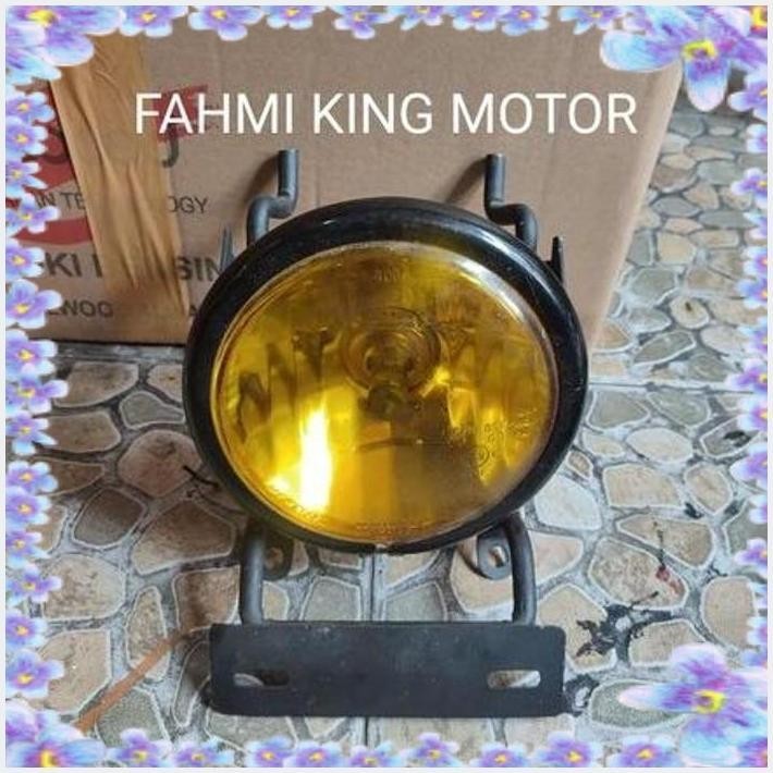 Jual [ujb] headlamp lampu depan bulat 5,75 inc kaca beling asli kuning ...
