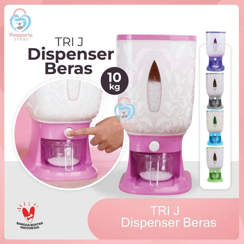 Jual Tri J - Dispenser Beras 10Kg - Tempat Penyimpanan Beras (Rice Box ...