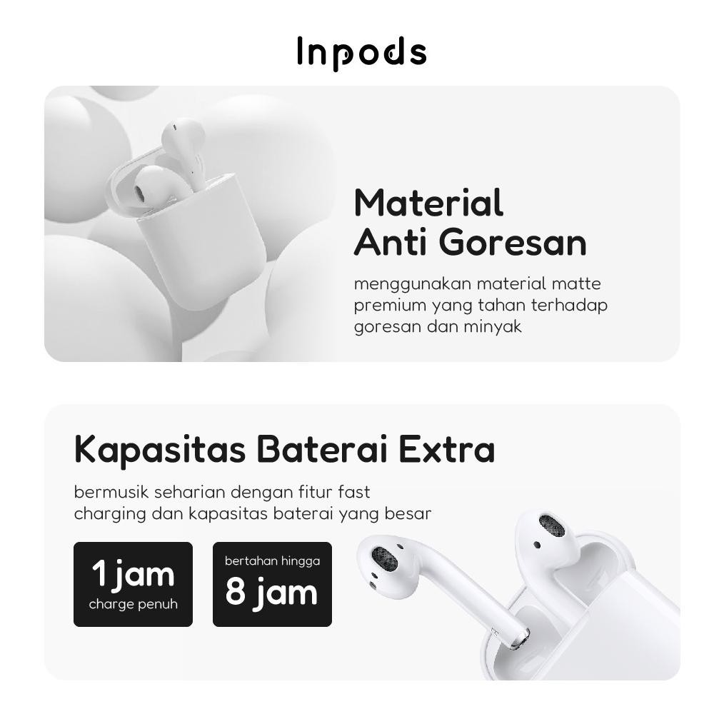 Jual Official Inpods 12 White Headset Bluetooth Tws Ios & Android ...
