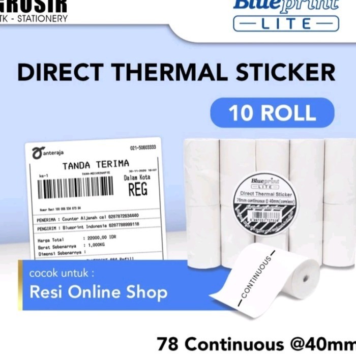 Jual }}}}}}] 78x40 RESI LABEL PENGIRIMAN KERTAS THERMAL STICKER BARCODE 80 MM | Shopee Indonesia
