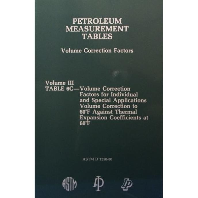 Jual [Promo] Buku Astm Petroleum Measurement Tables Volume Iii - Table 6C | Shopee Indonesia